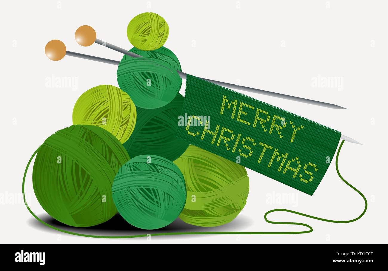 Christmas handcraft background with wool balls Stock Vector Image & Art ...