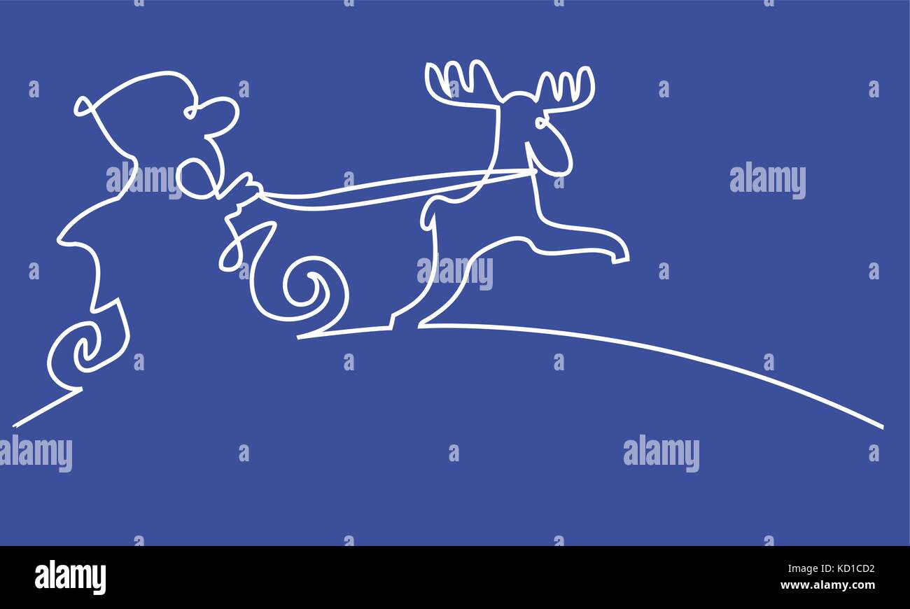Santa claus one line Stock Vector Images - Alamy