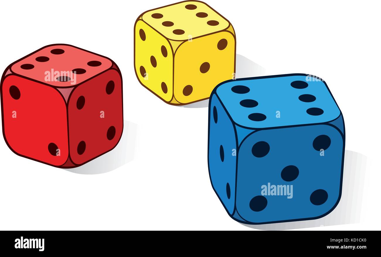 Colored Dice Clip Art