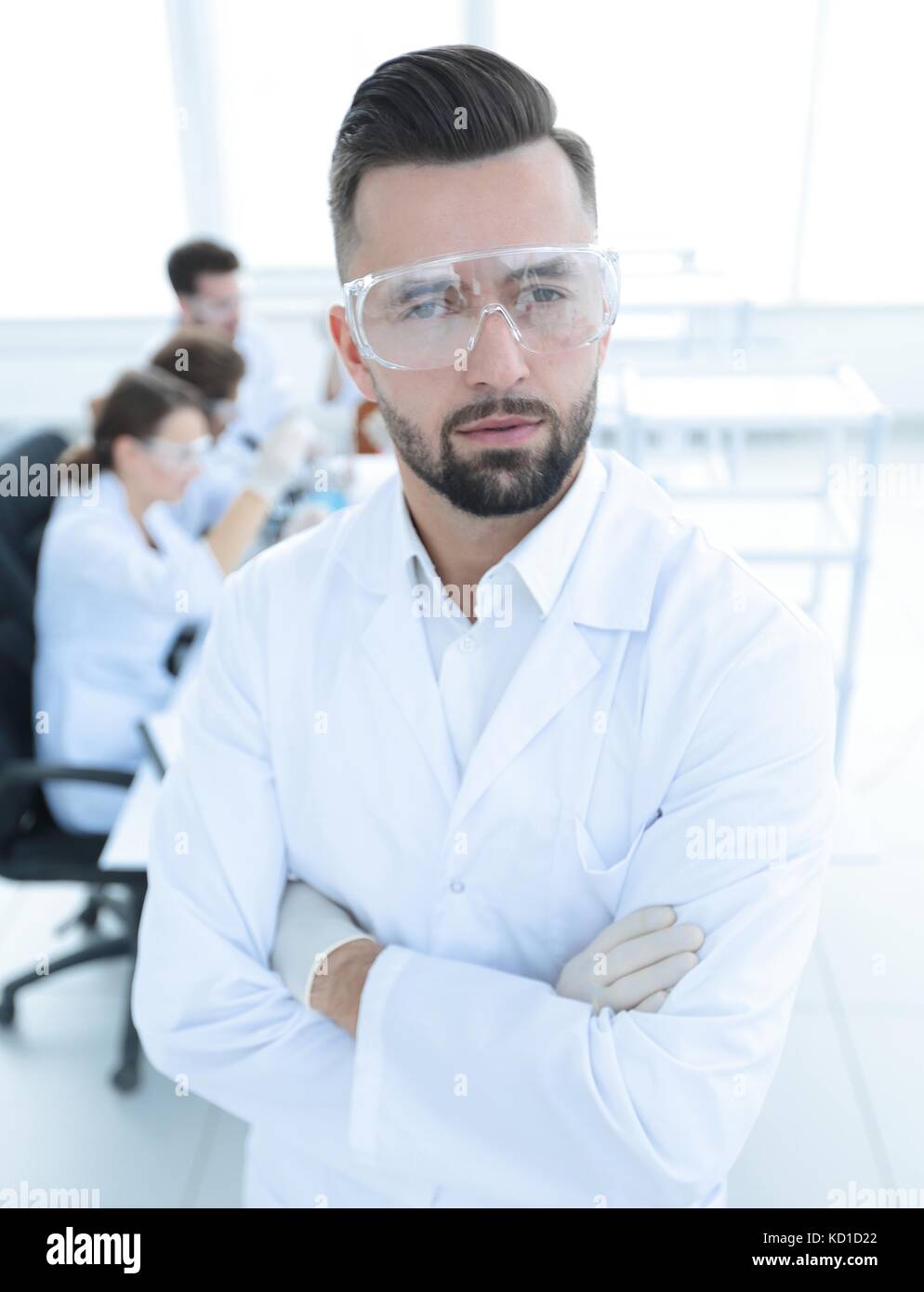 scientist microbiologist in the laboratory background Stock Photo - Alamy