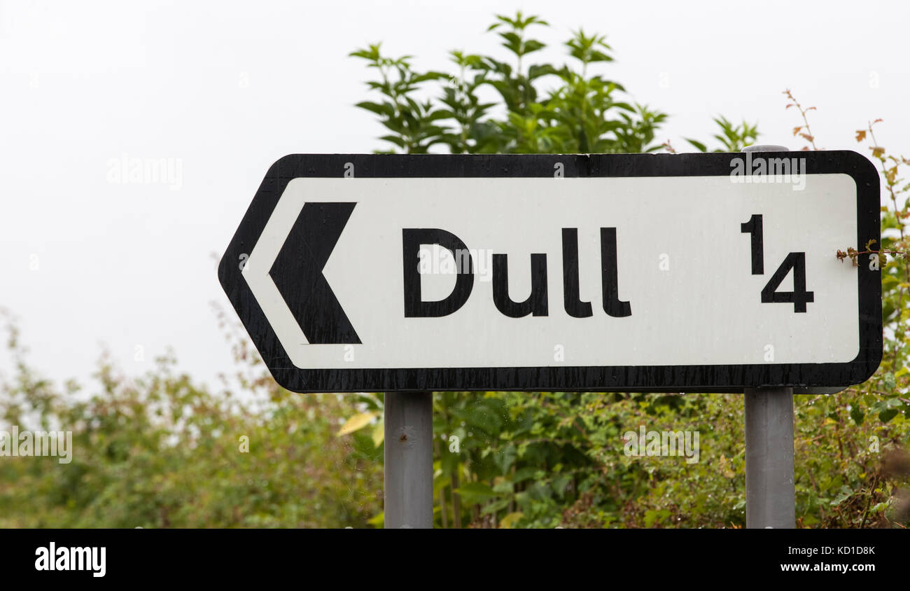 Road sign to Dull in Perthshire Stock Photo - Alamy