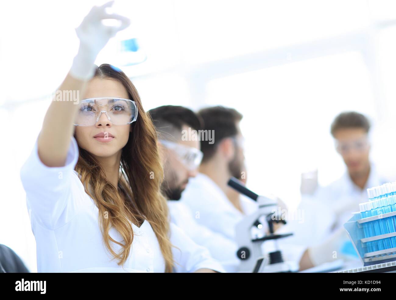 group of creative scientists working in a laboratory Stock Photo - Alamy