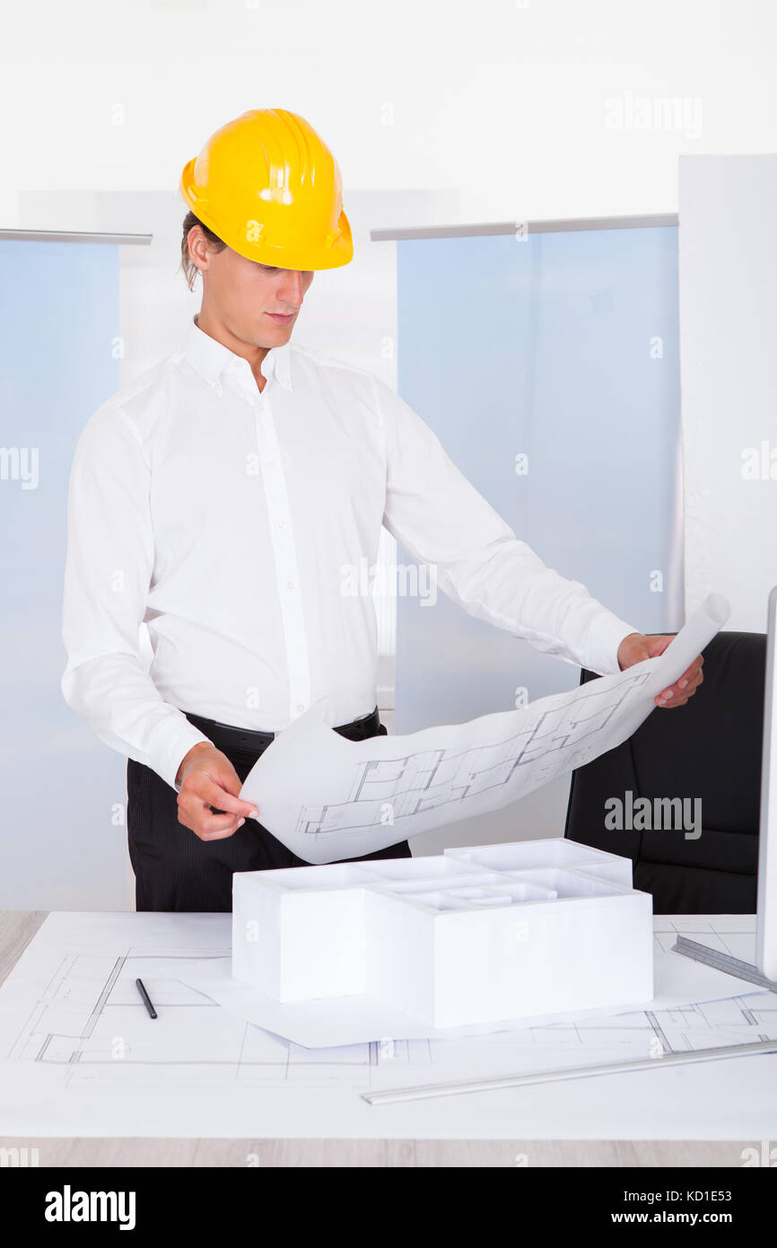Male architect blueprint hi-res stock photography and images - Alamy
