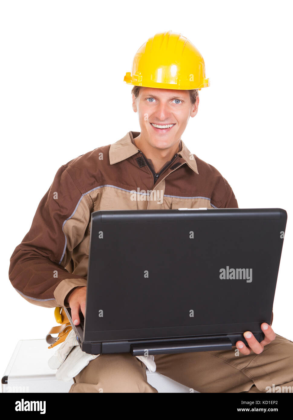 Electrician in yellow protective hi-res stock photography and images ...