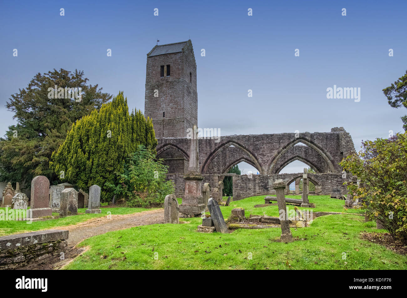 The ancient ruins of Muthill Old Church & Tower. The church dates from ...