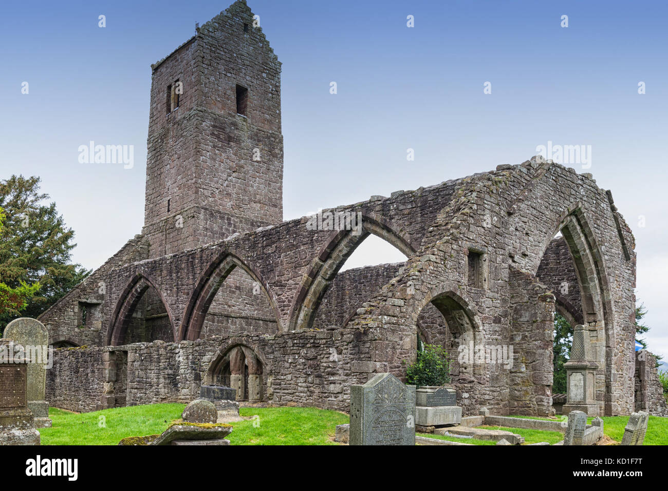 The ancient ruins of Muthill Old Church & Tower. The church dates from ...
