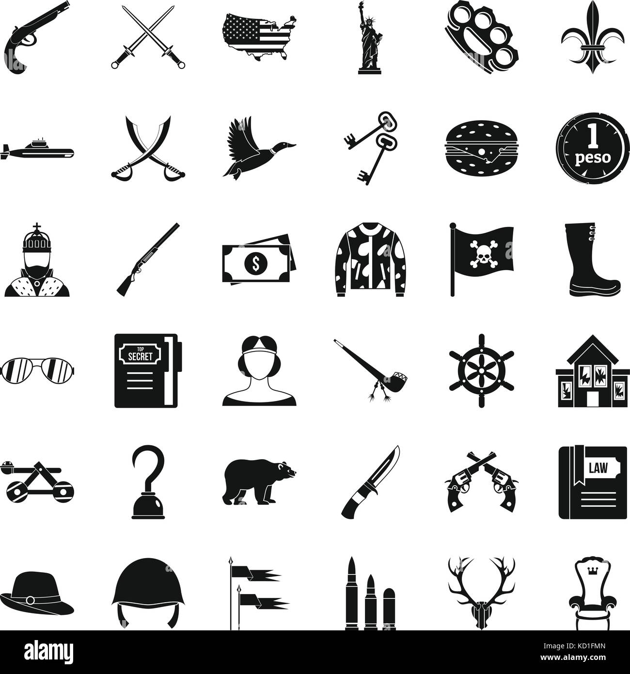 Brass knuckles icons set, simple style Stock Vector Image & Art - Alamy