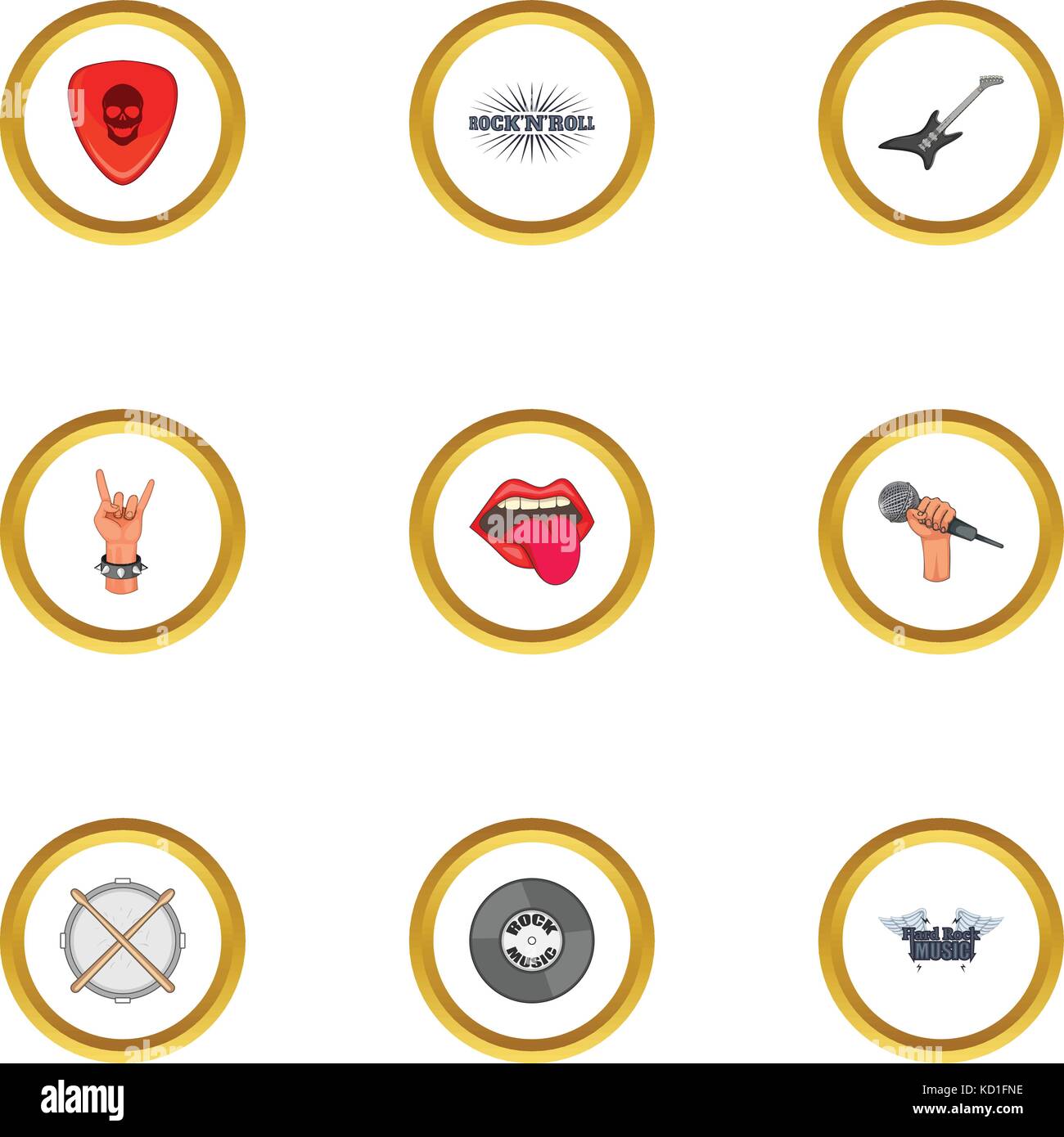Rock icons set, cartoon style Stock Vector Image & Art - Alamy