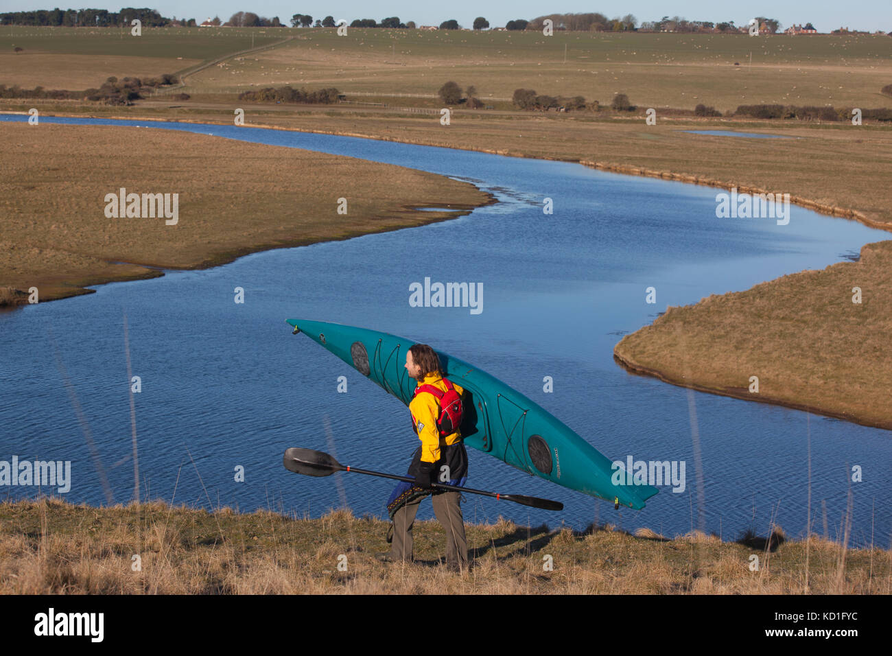 Cuckmere Estuary, Cuckmere Haven, area of flood plains in East Sussex ...