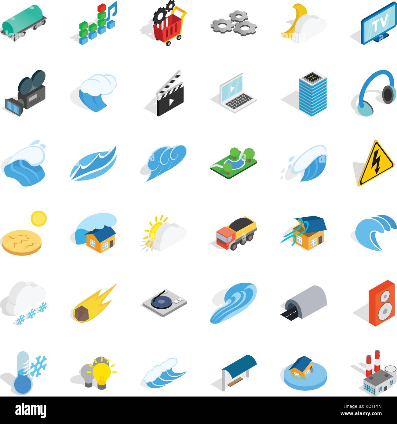Intensity icons set, isometric style Stock Vector Image & Art - Alamy