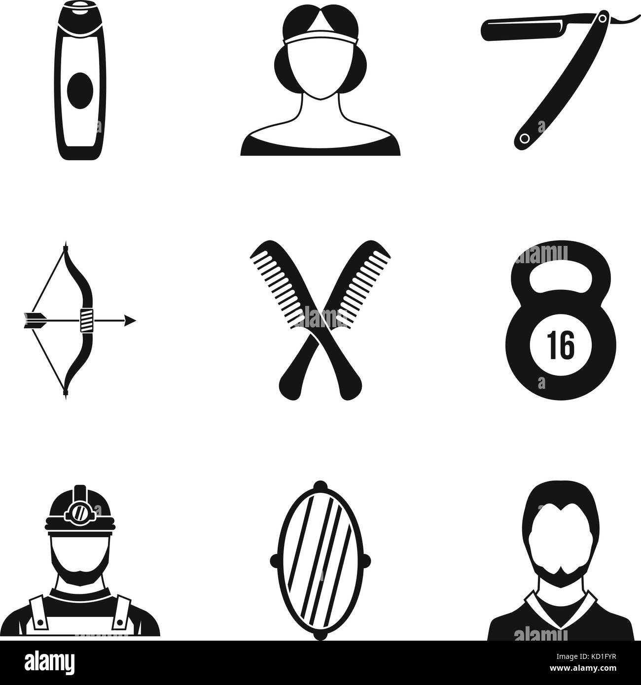 Male salon icons set, simple style Stock Vector Image & Art - Alamy