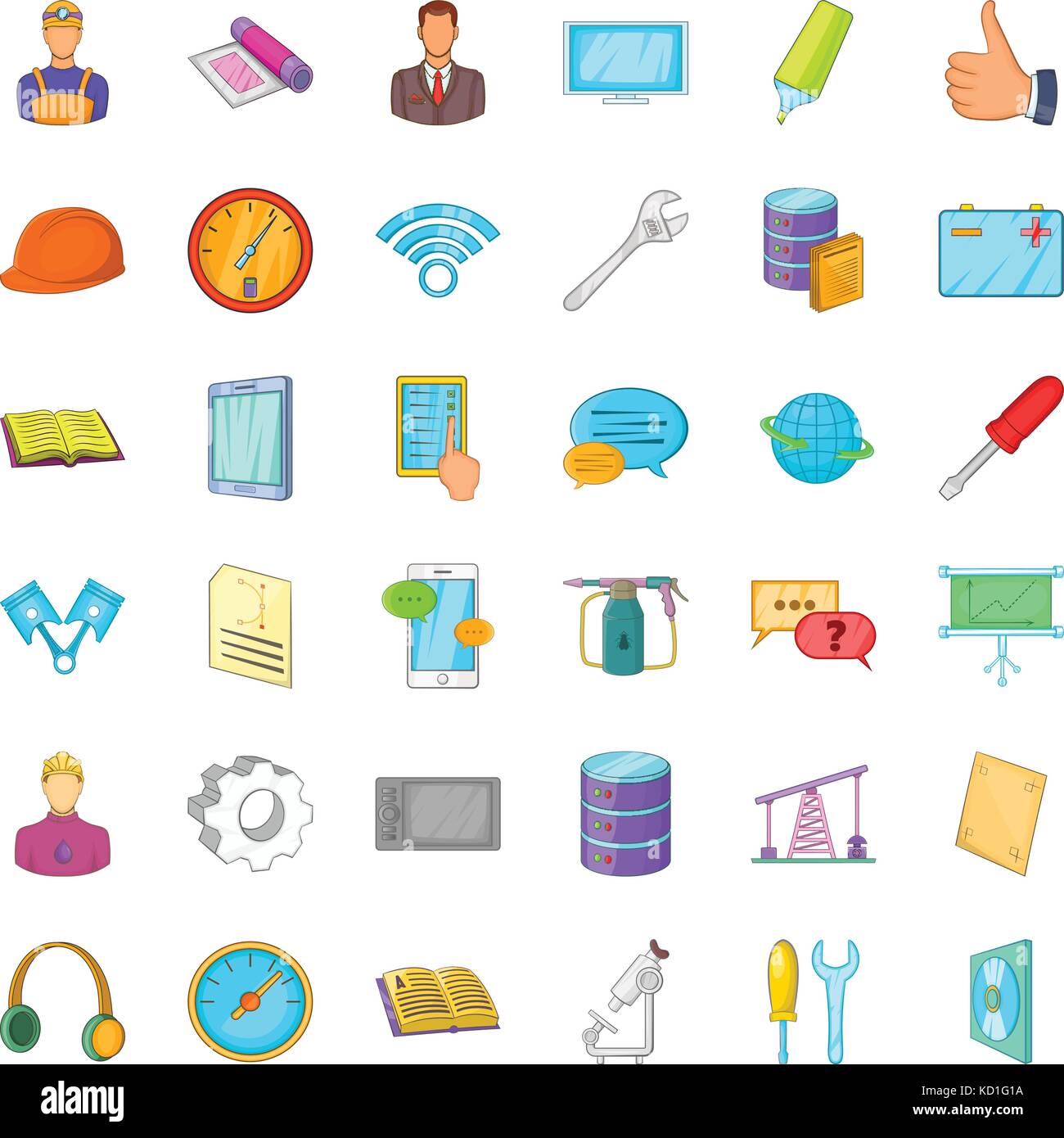 Engineering icons set, cartoon style Stock Vector Image & Art - Alamy