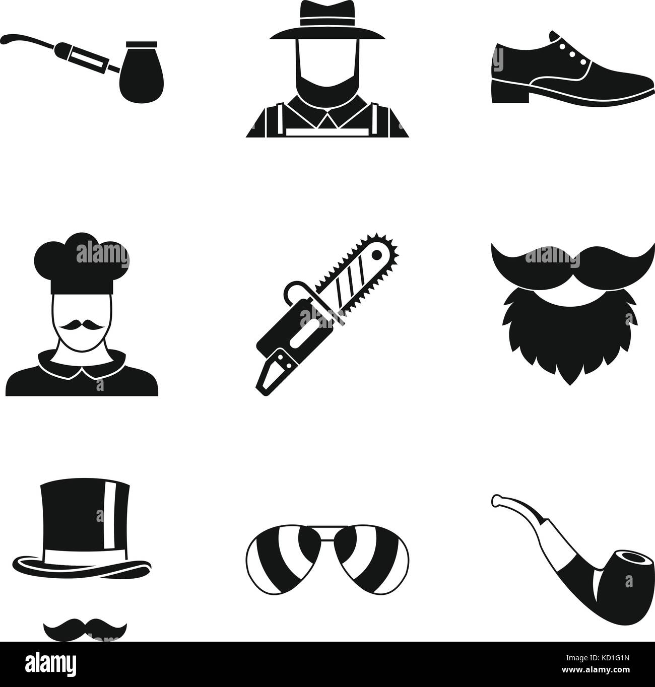 Beautiful mustache icons set, simple style Stock Vector Image & Art - Alamy
