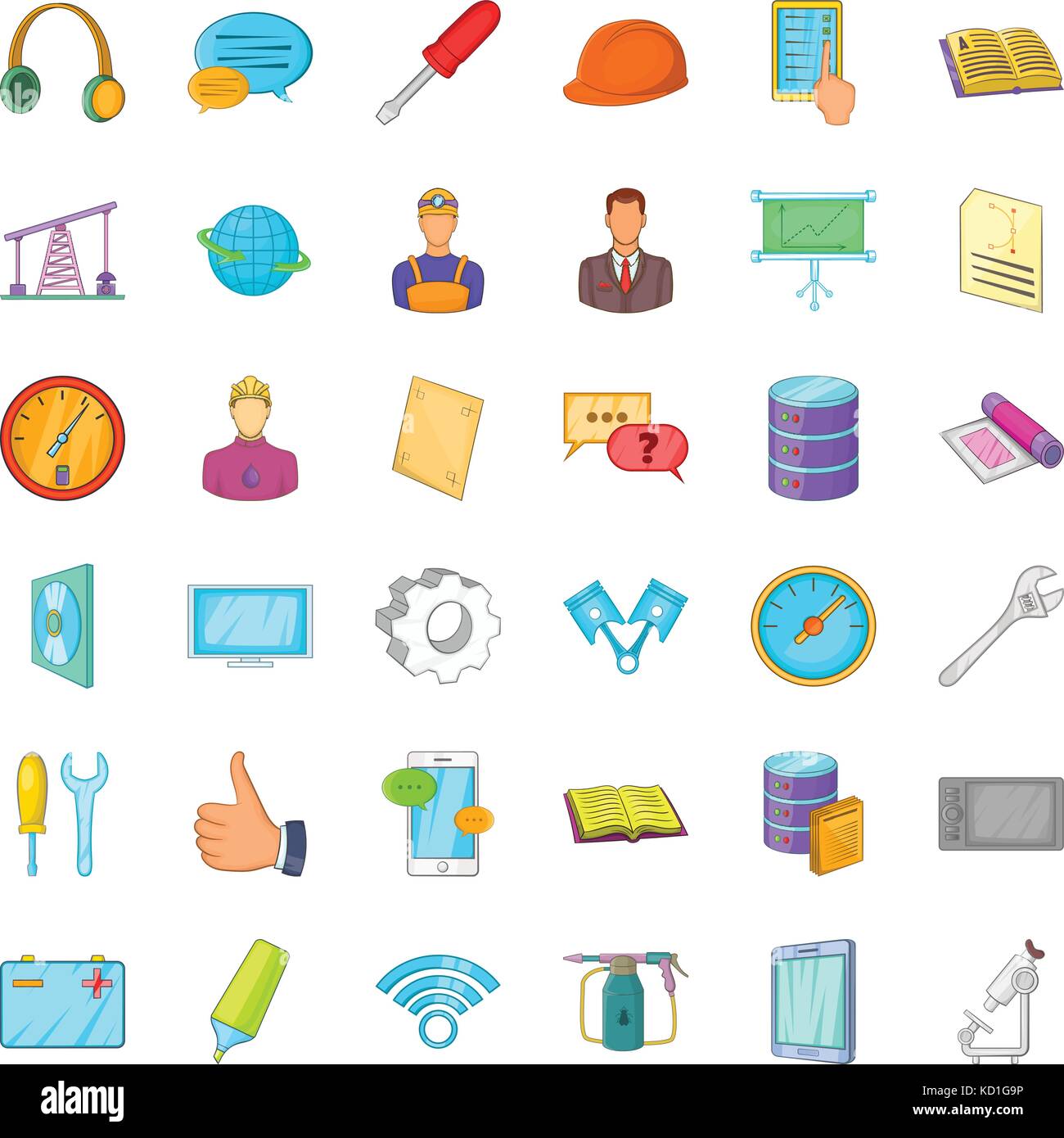 Internet icons set, cartoon style Stock Vector Image & Art - Alamy