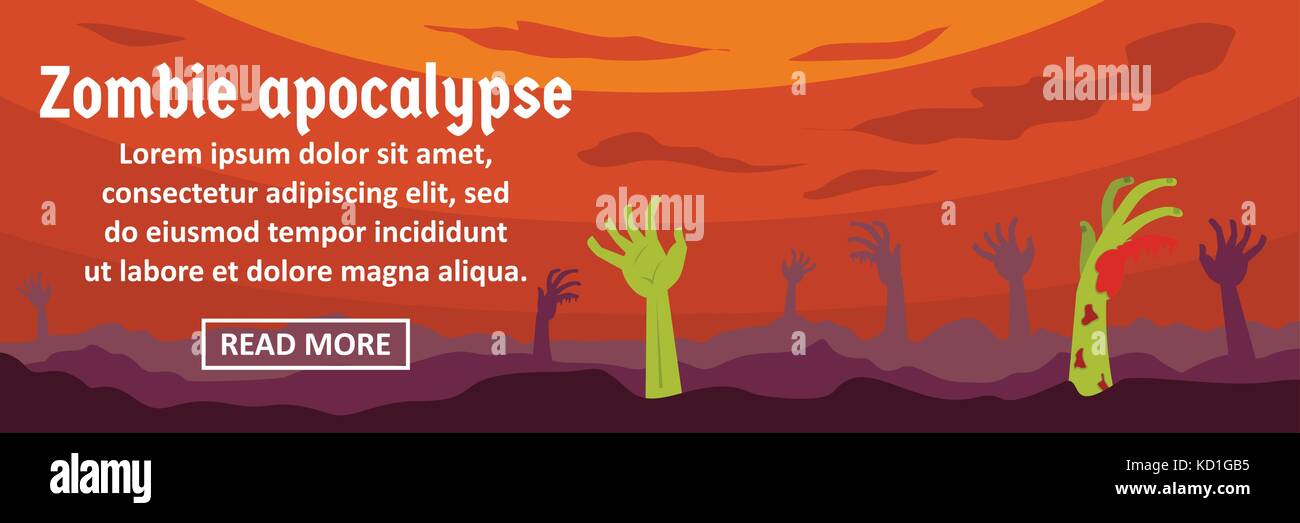 Zombie apocalypse banner horizontal concept Stock Vector Image & Art ...