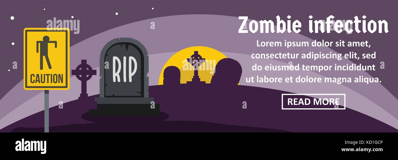 Zombie infection banner horizontal concept Stock Vector Image & Art - Alamy