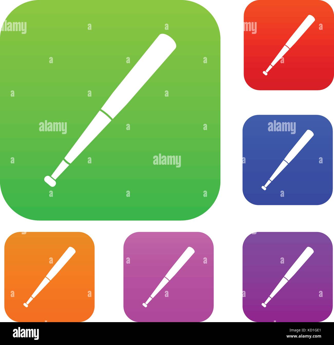 Black baseball bat set color collection Stock Vector Image & Art - Alamy