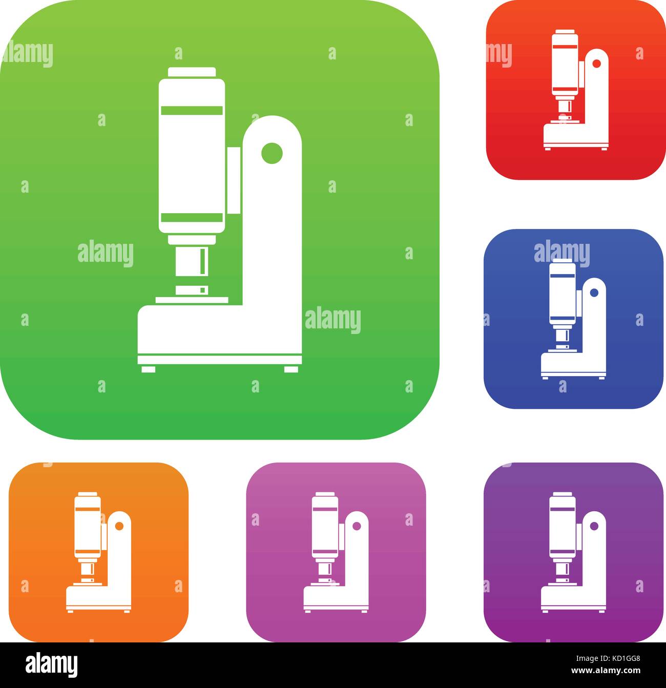 Blacksmith automatic hammer set color collection Stock Vector Image ...