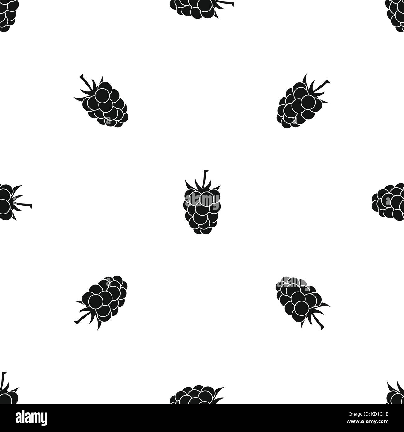 Seamless pattern raspberry fruit Black and White Stock Photos & Images ...