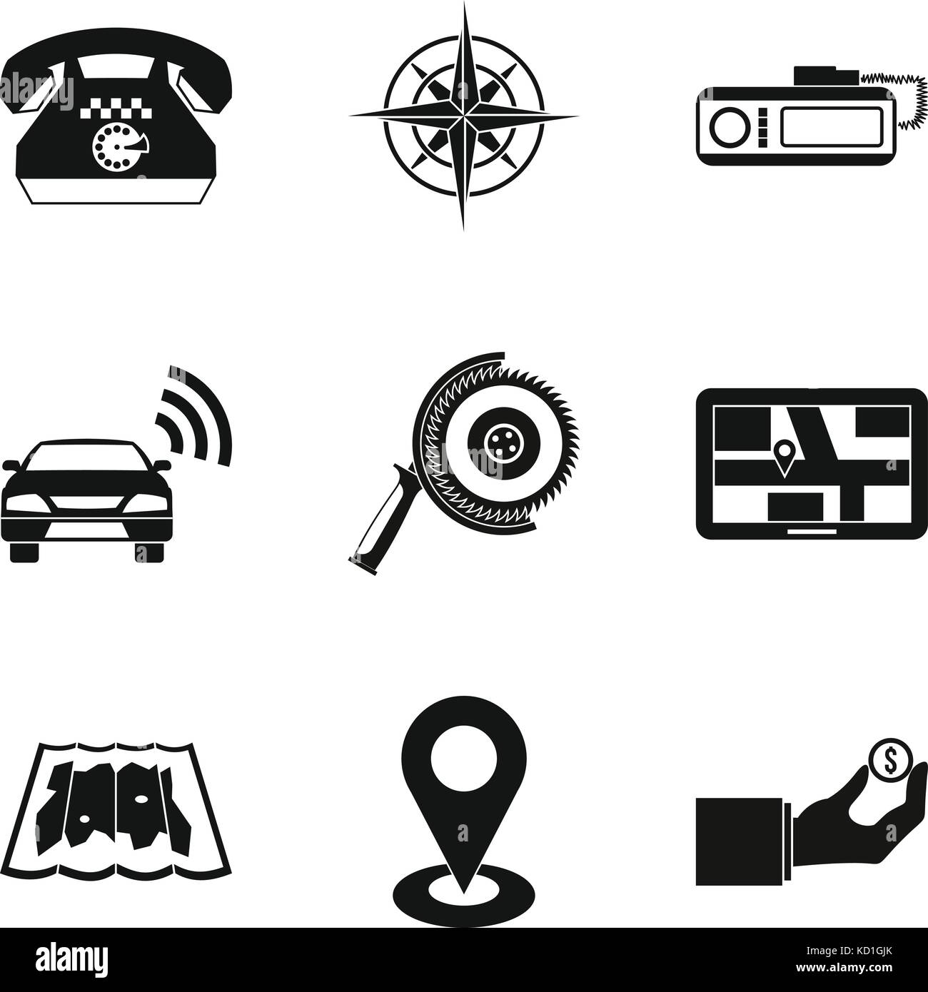 Positioning icons set, simple style Stock Vector Image & Art - Alamy