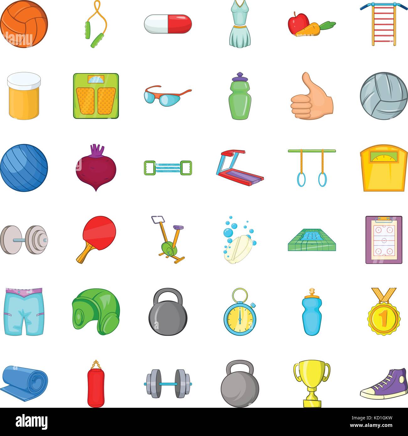 Health icons set, cartoon style Stock Vector Image & Art - Alamy