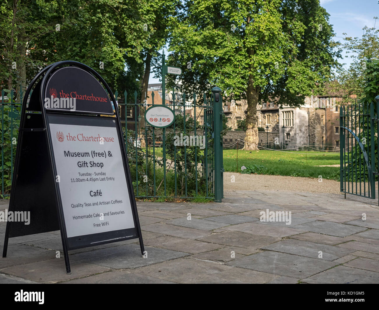 LONDON, UK - AUGUST 25, 2017: View across the Garden in Charterhouse ...
