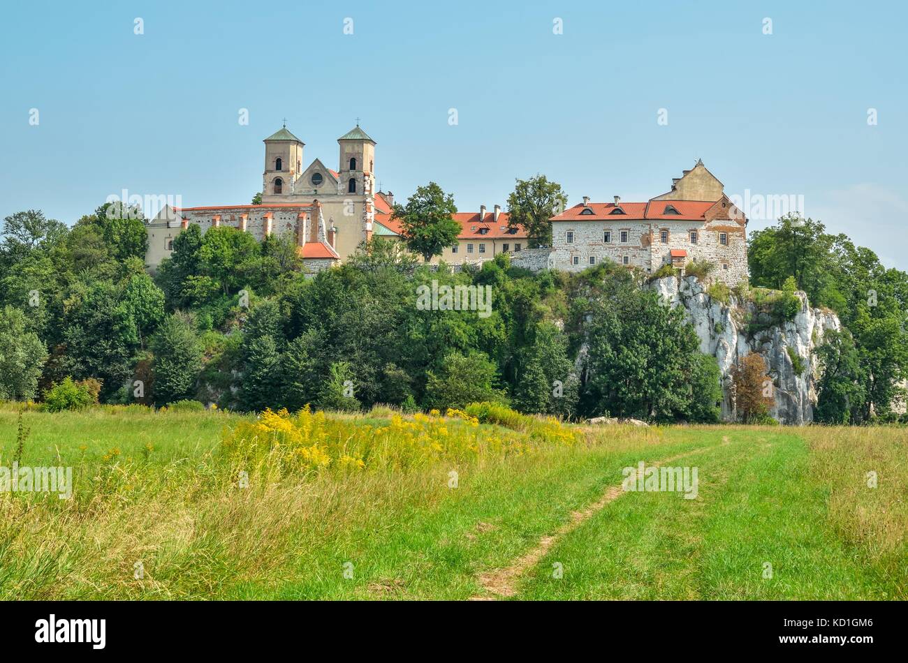 Beautiful historic monastery. Benedictine abbey in Tyniec near Krakow ...