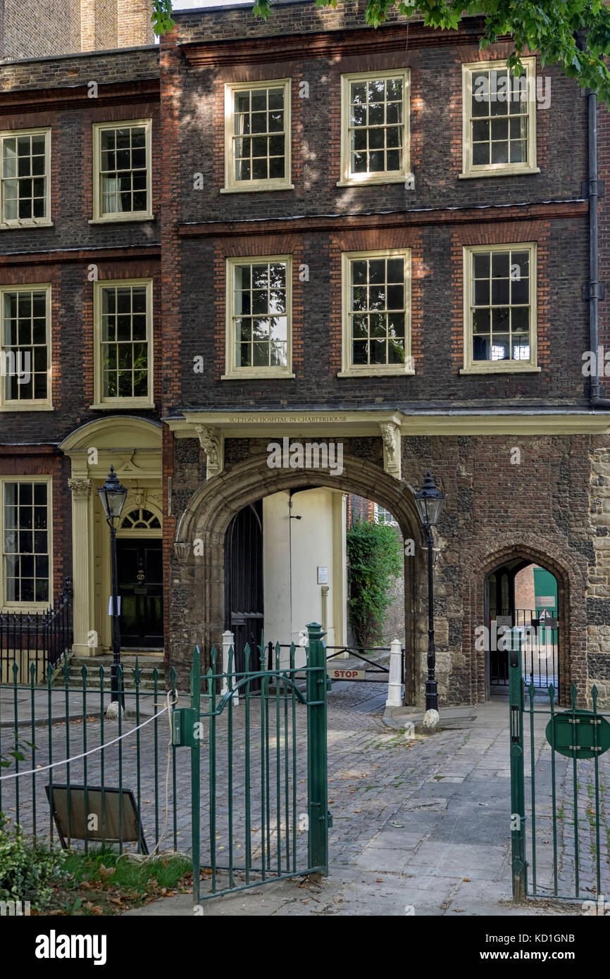 LONDON, UK - AUGUST 25, 2017: Sutton's Hospital - a late Tudor period ...