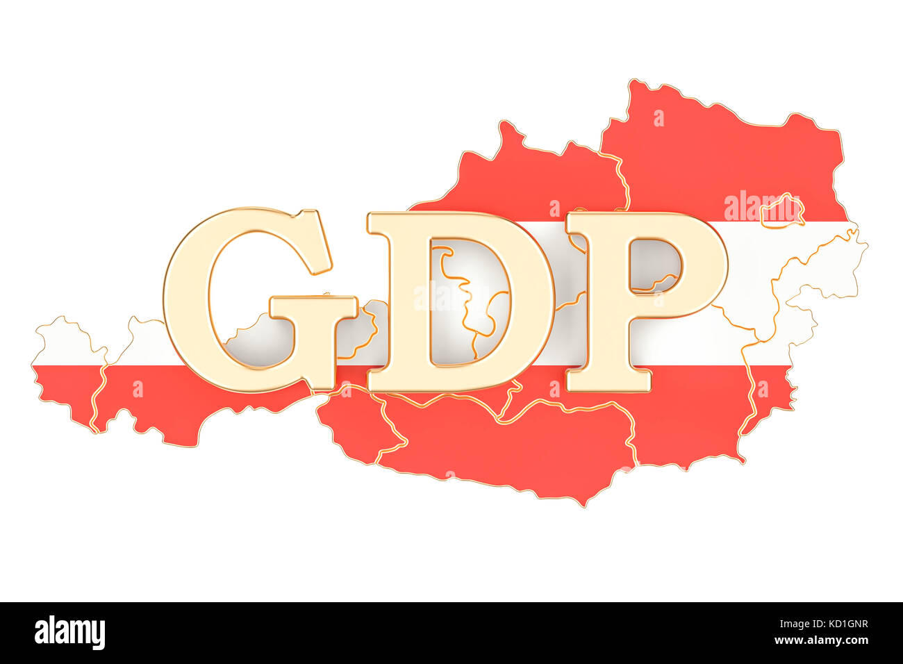 gross domestic product GDP of Austria concept, 3D rendering isolated on ...