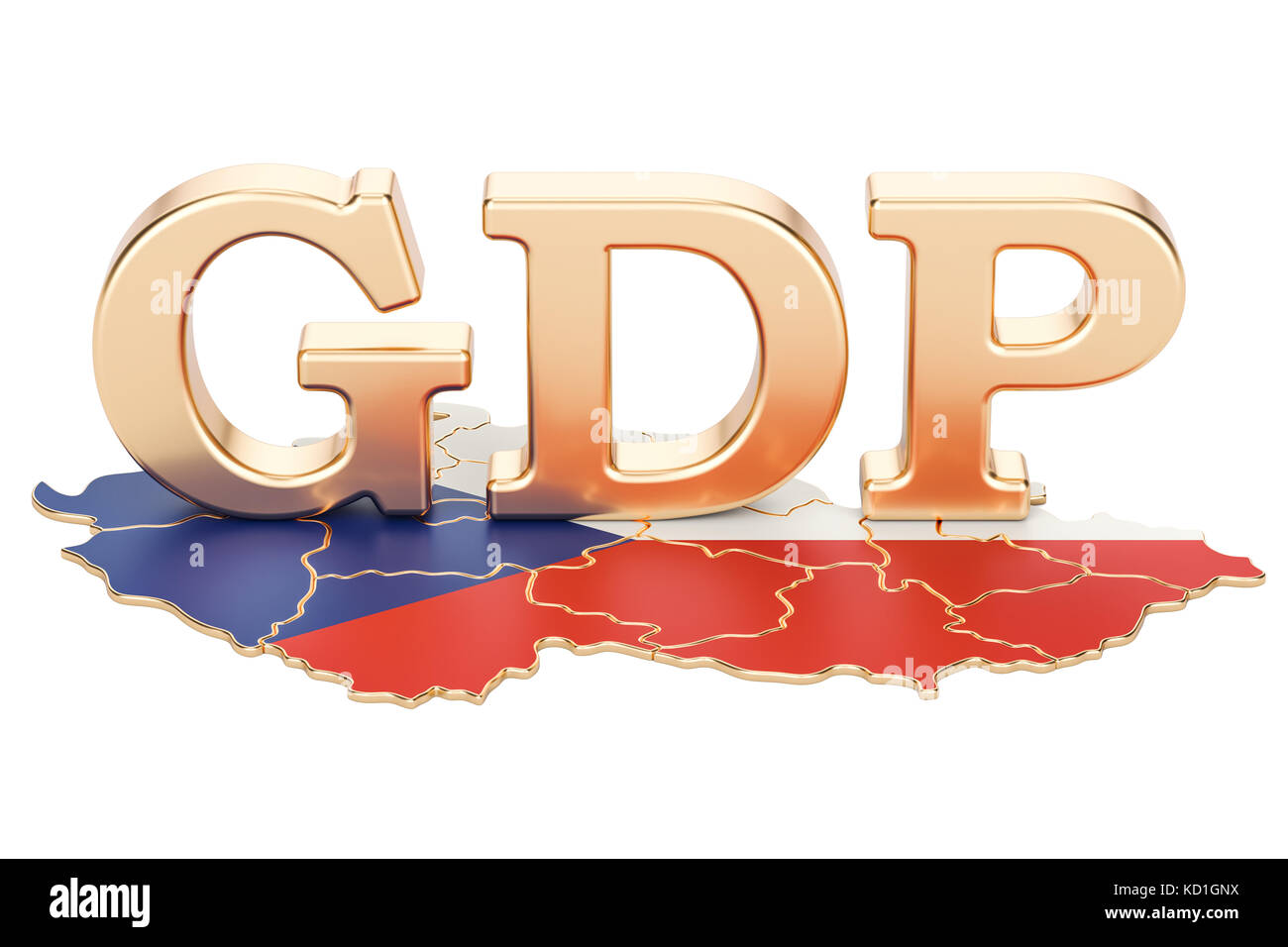 gross domestic product GDP of Czech Republic concept, 3D rendering ...