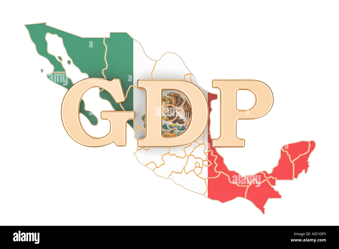 gross domestic product GDP of Mexico concept, 3D rendering isolated on ...