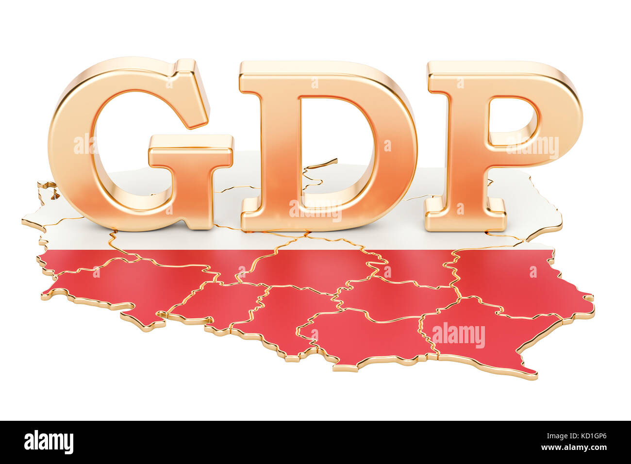 gross domestic product GDP of Poland concept, 3D rendering isolated on ...