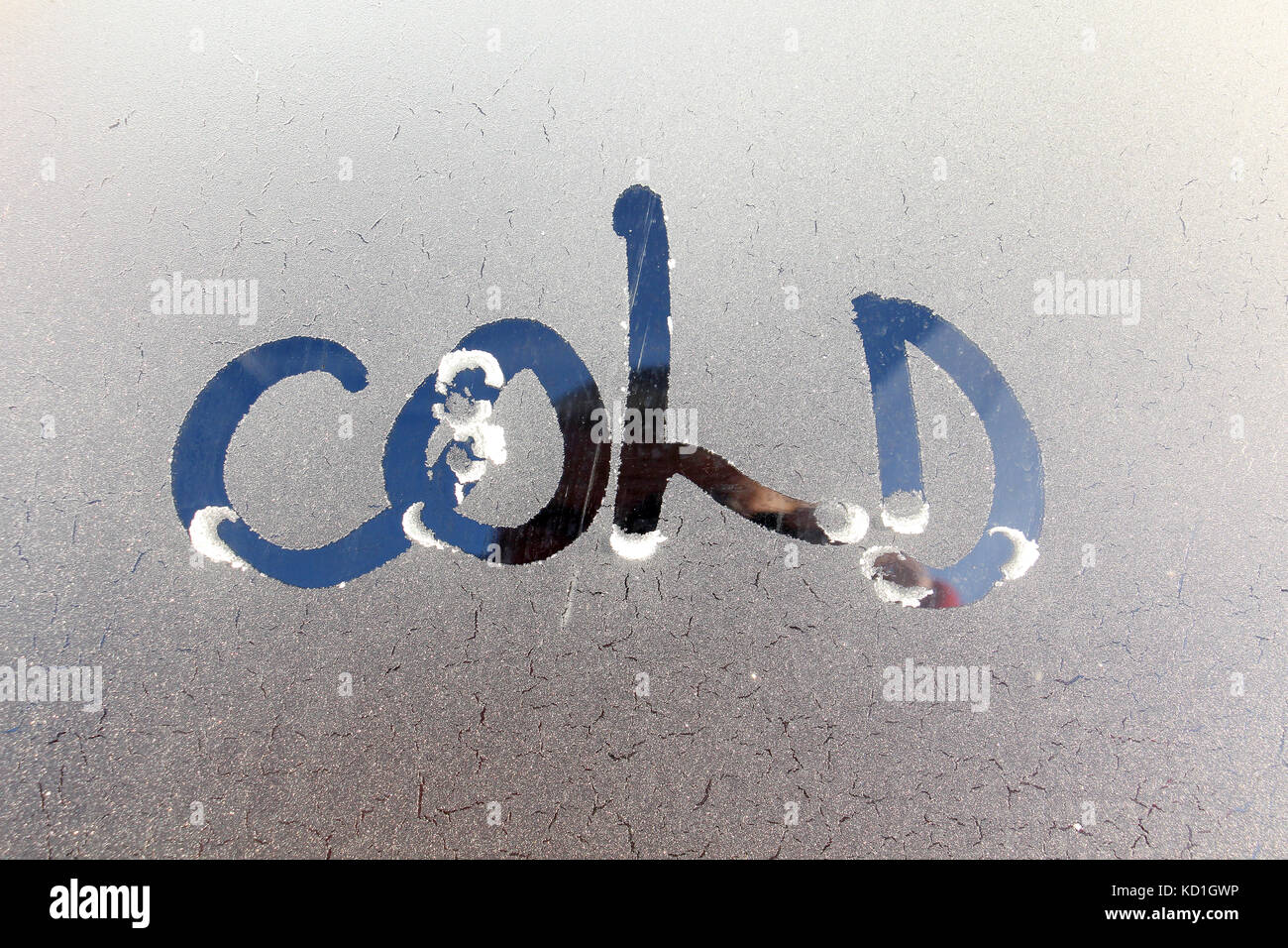 picture of a Handwritten text Cold on a Frosted Glass Texture Stock ...