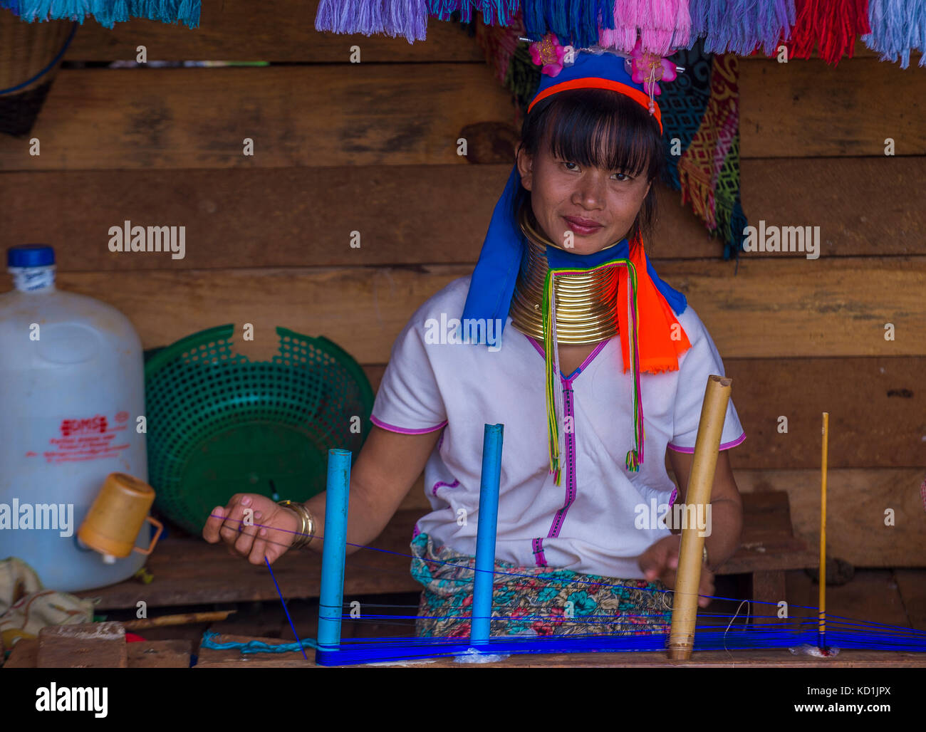 Portrait of Kayan tribe woman in Kayan state Myanmar Stock Photo - Alamy