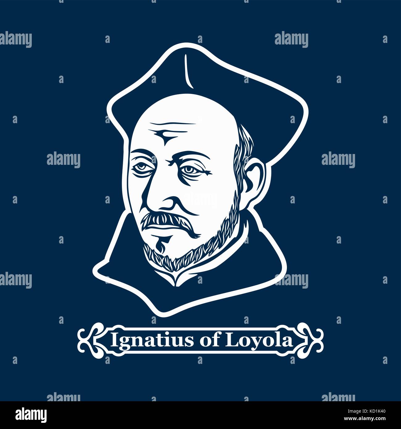 Ignatius of Loyola. Founder of the Order of the Jesuits Stock Vector ...