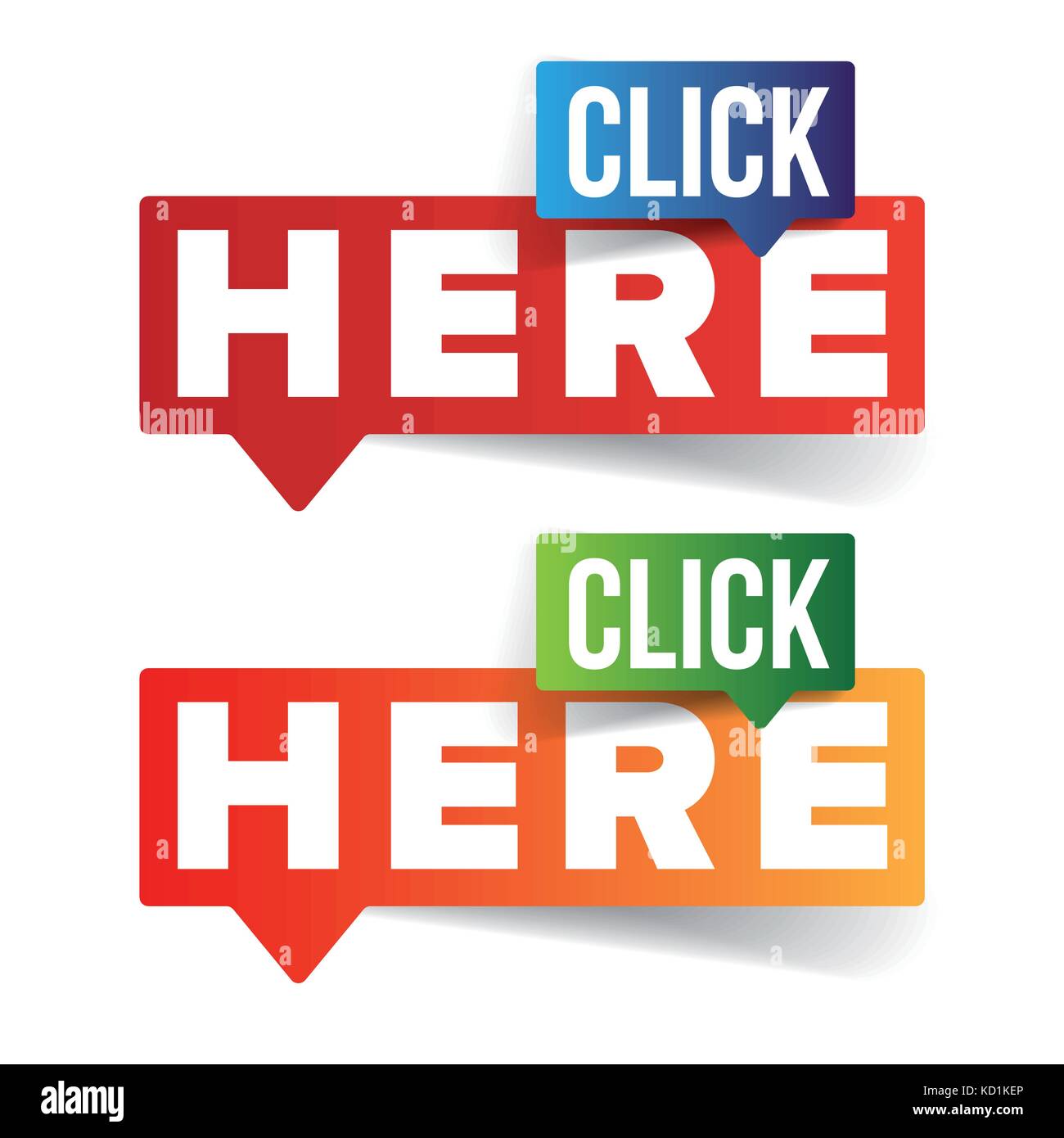 Click Here button speech bubble Stock Vector Image & Art - Alamy