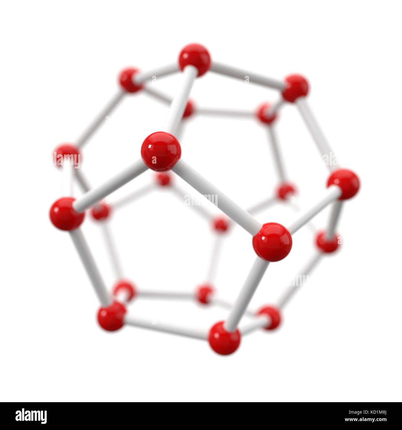 spherical molecule model of graphene. 3d illustration. suitable for ...