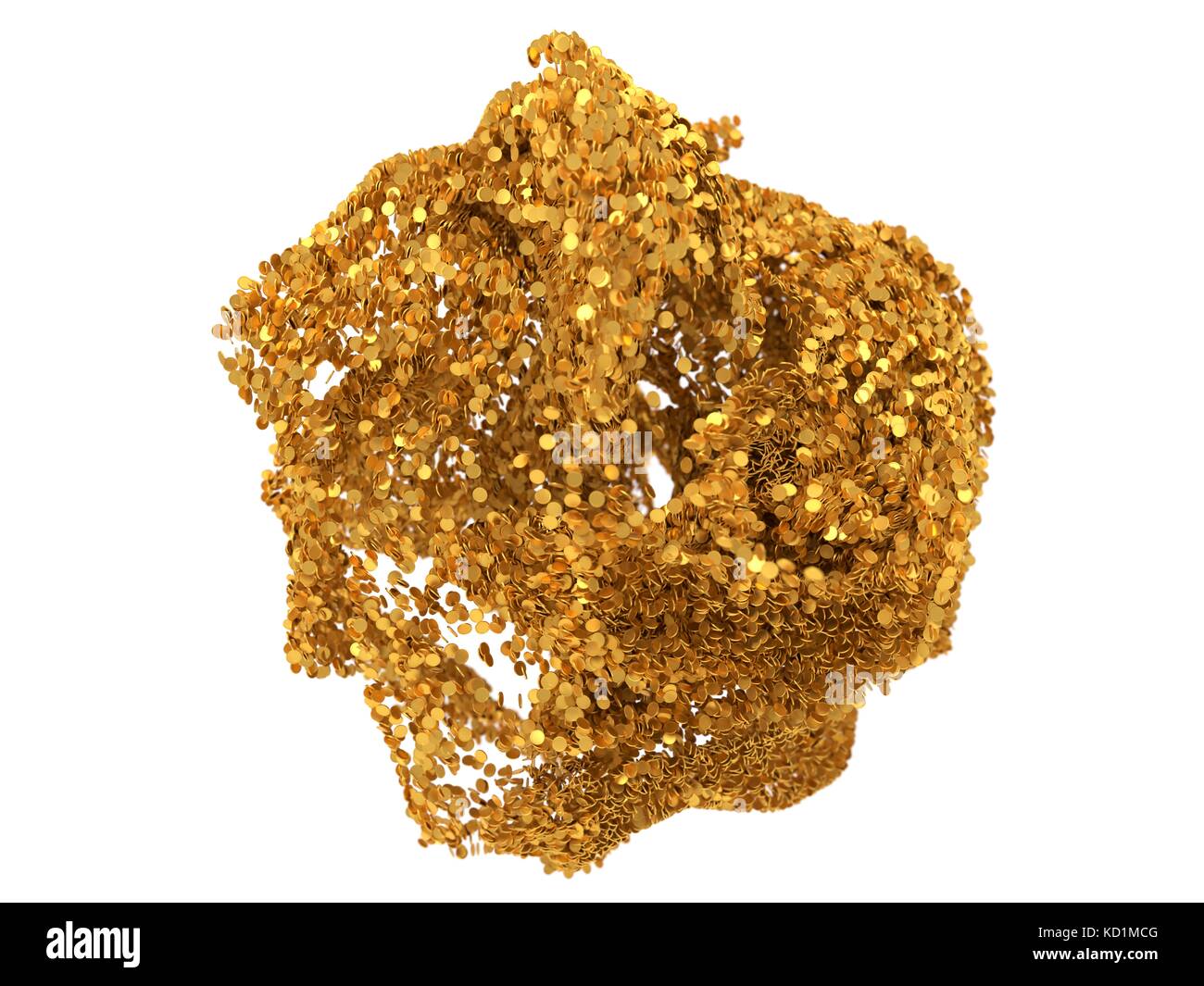 golden coins swarm. isolated on white. 3d illustration Stock Photo - Alamy