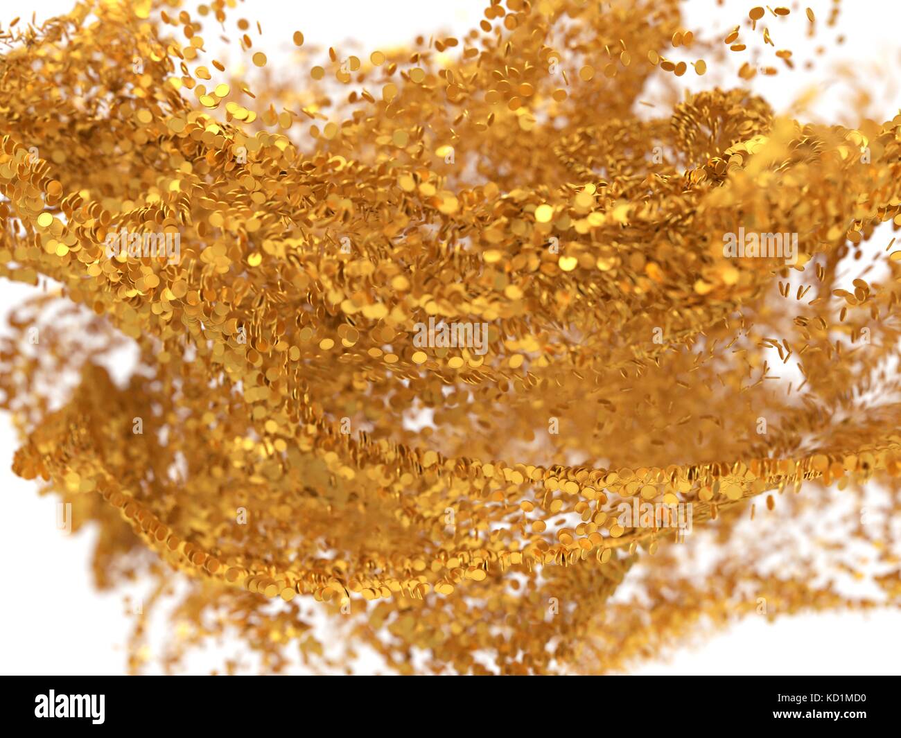 golden coins swarm. isolated on white. 3d illustration Stock Photo - Alamy