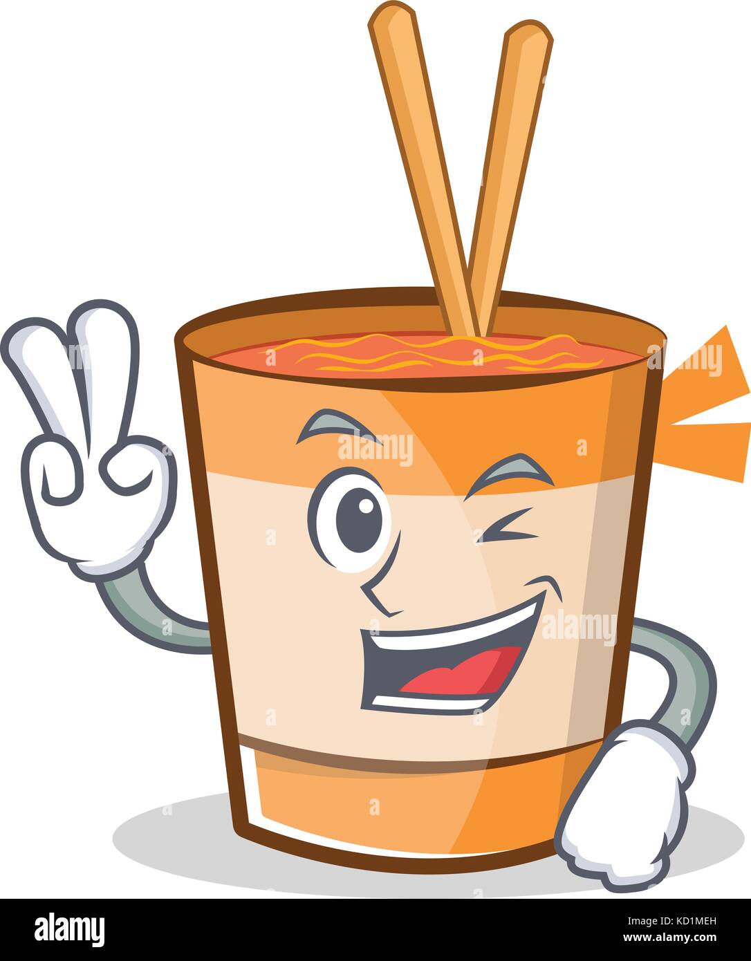 Two finger cup noodles character cartoon Stock Vector Image & Art - Alamy