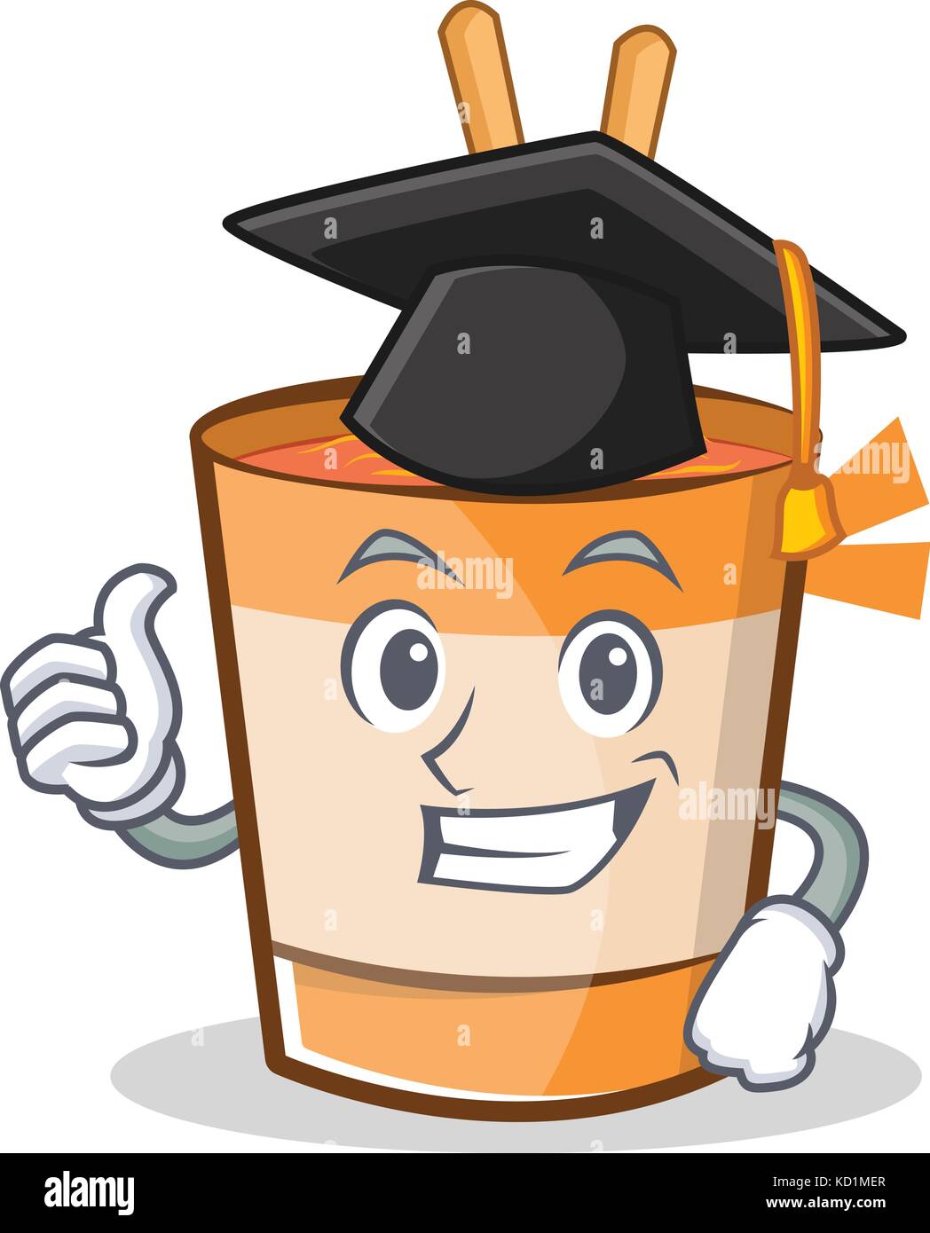 Graduation cup noodles character cartoon Stock Vector Image & Art - Alamy