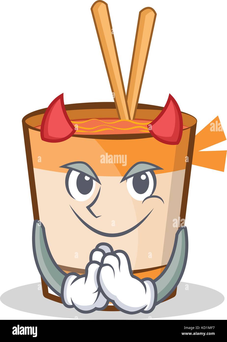 Devil cup noodles character cartoon Stock Vector Image & Art - Alamy