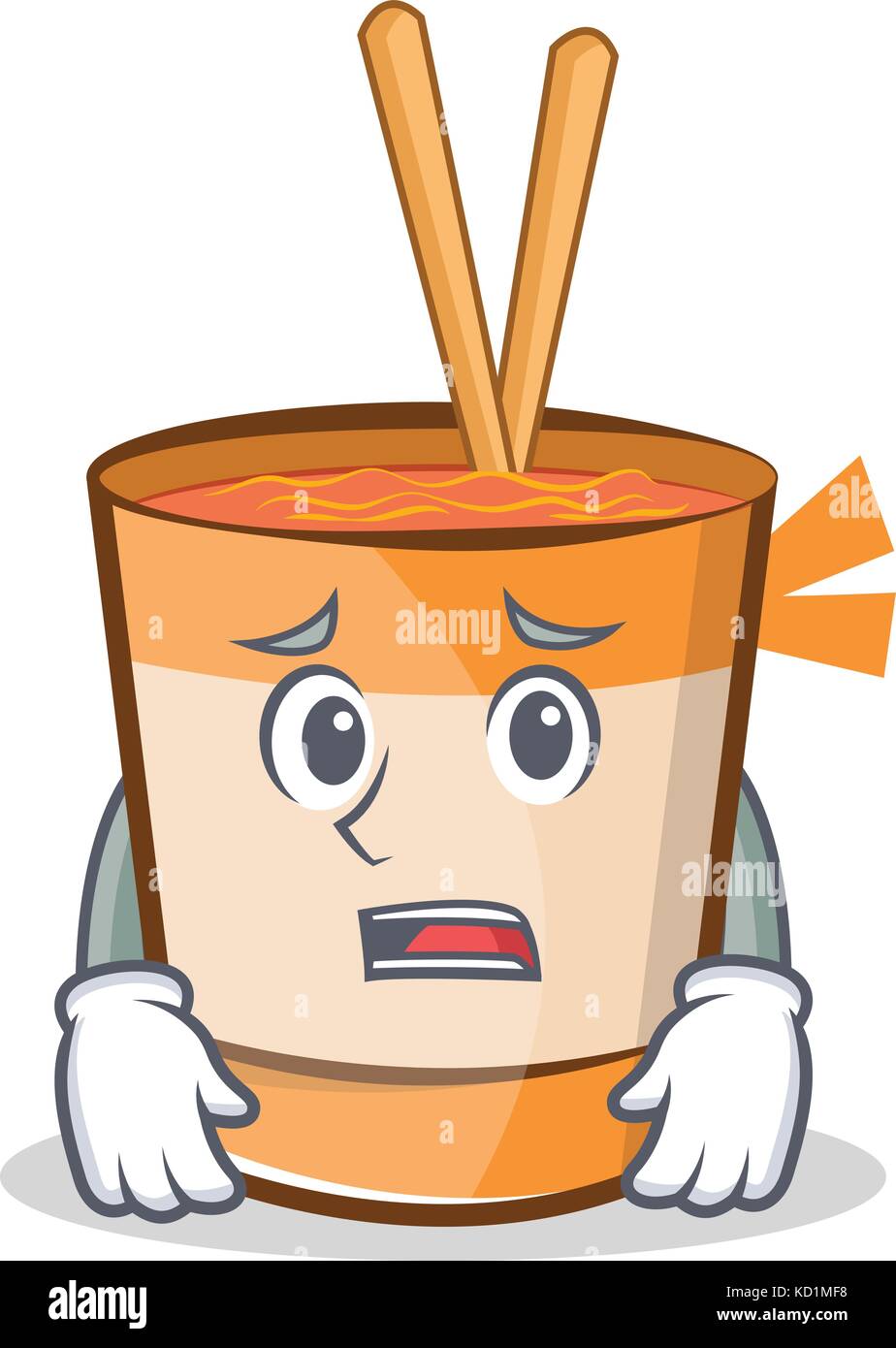 Afraid cup noodles character cartoon Stock Vector Image & Art - Alamy