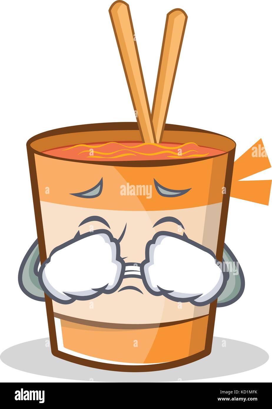Crying cup noodles character cartoon Stock Vector Image & Art - Alamy