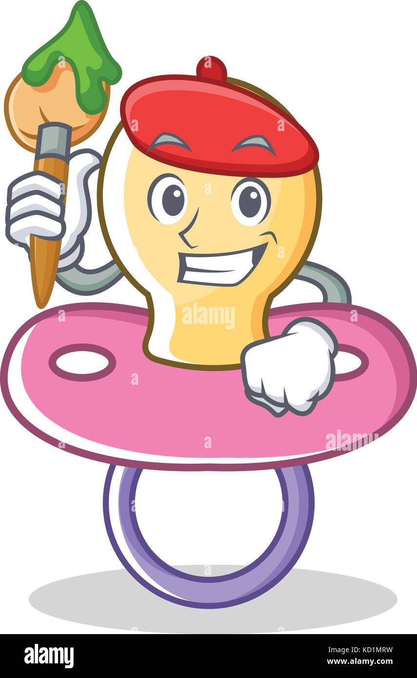 Artist baby pacifier character cartoon Stock Vector Image & Art - Alamy