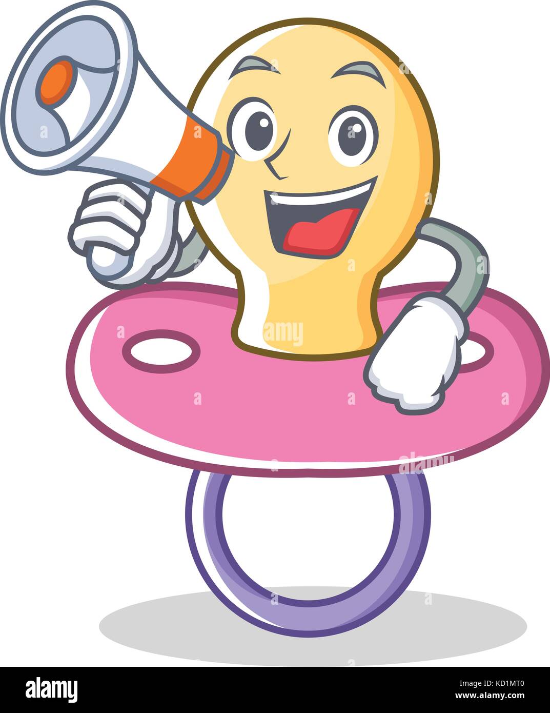 With megaphone baby pacifier character cartoon Stock Vector Image & Art ...
