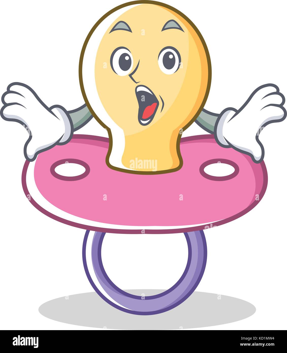Surprised baby pacifier character cartoon Stock Vector Image & Art - Alamy