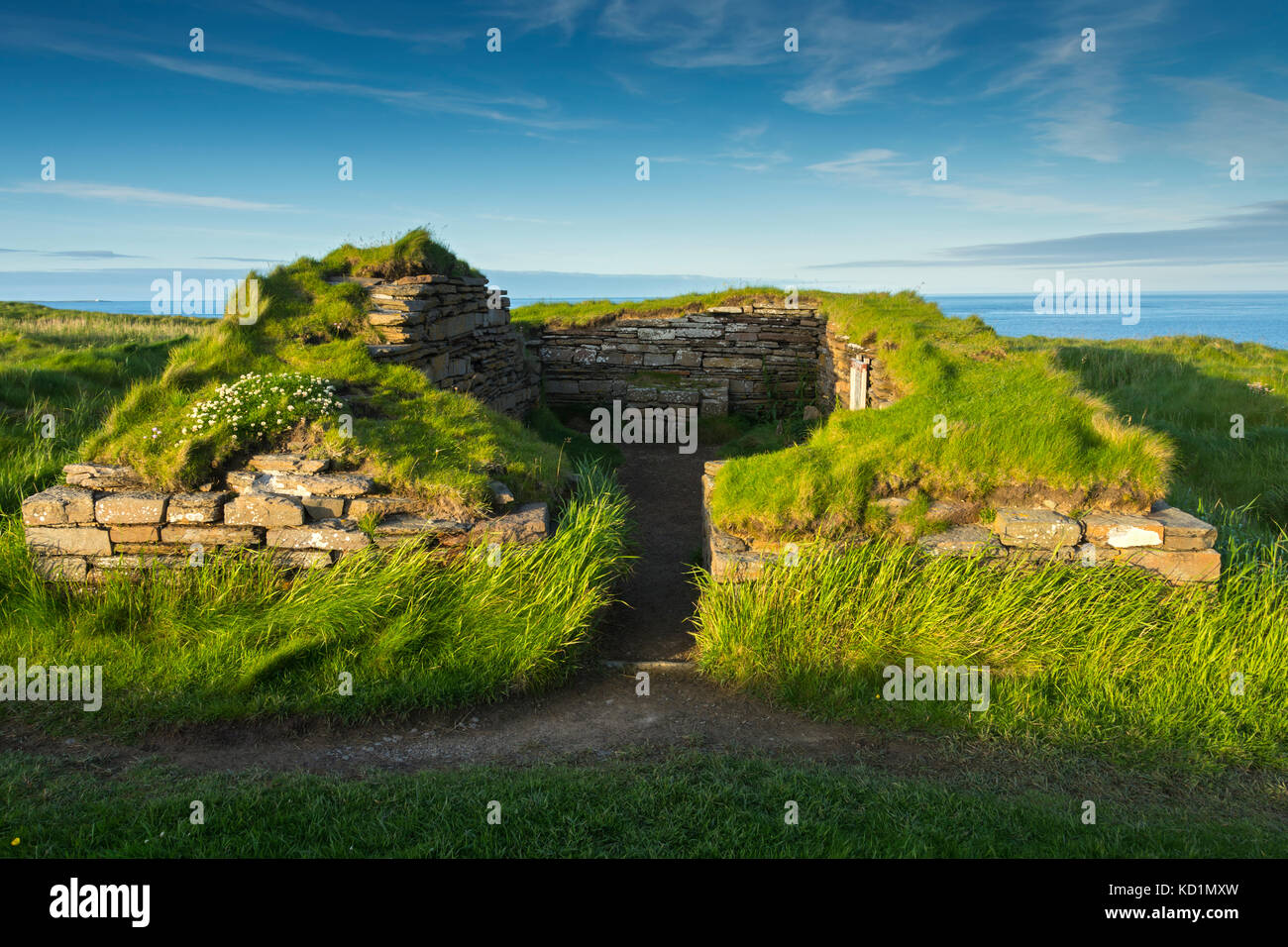 The remains of a 10th century chapel on the Brough of Deerness, near ...