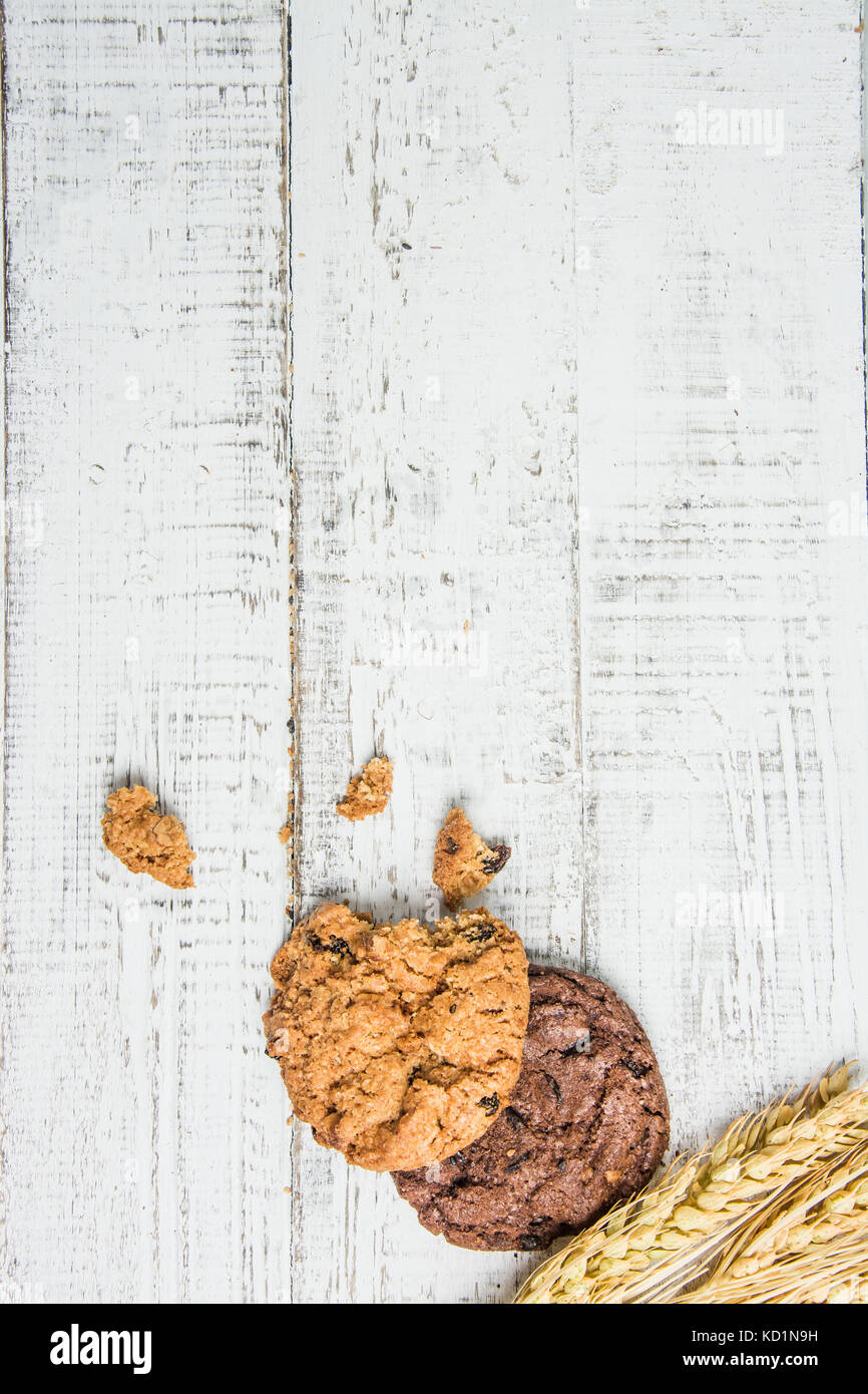 bakery on wood white background Stock Photo - Alamy