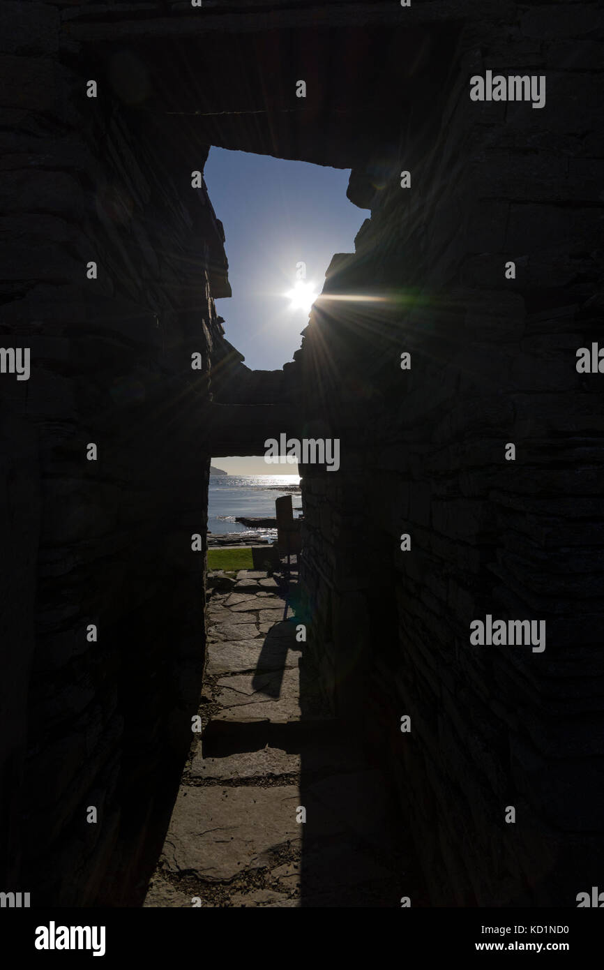 Midhowe Broch on the island of Rousay, Orkney Islands, Scotland, UK ...